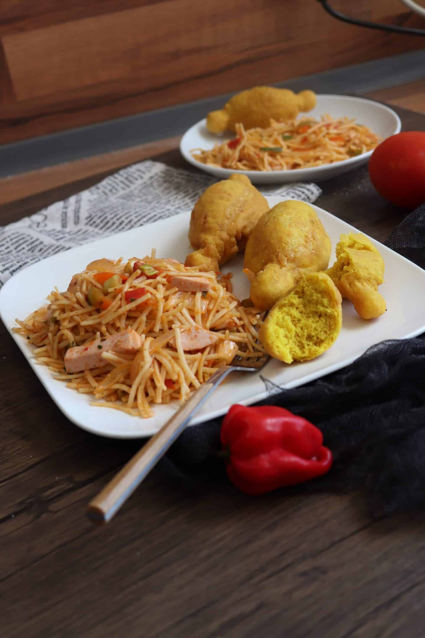 Recette ivoirienne : Beignet jaune avec vermicelle facile| Kelianfood