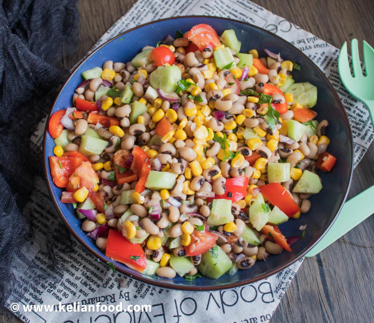Black eyes Pea Salad| Salade avec haricot de cornille | Kelianfood