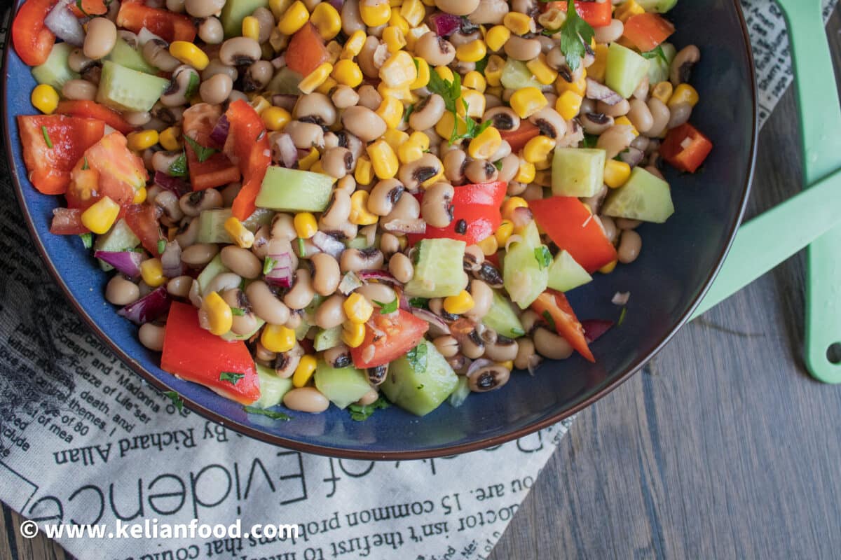 Black eyes Pea Salad| Salade avec haricot de cornille | Kelianfood