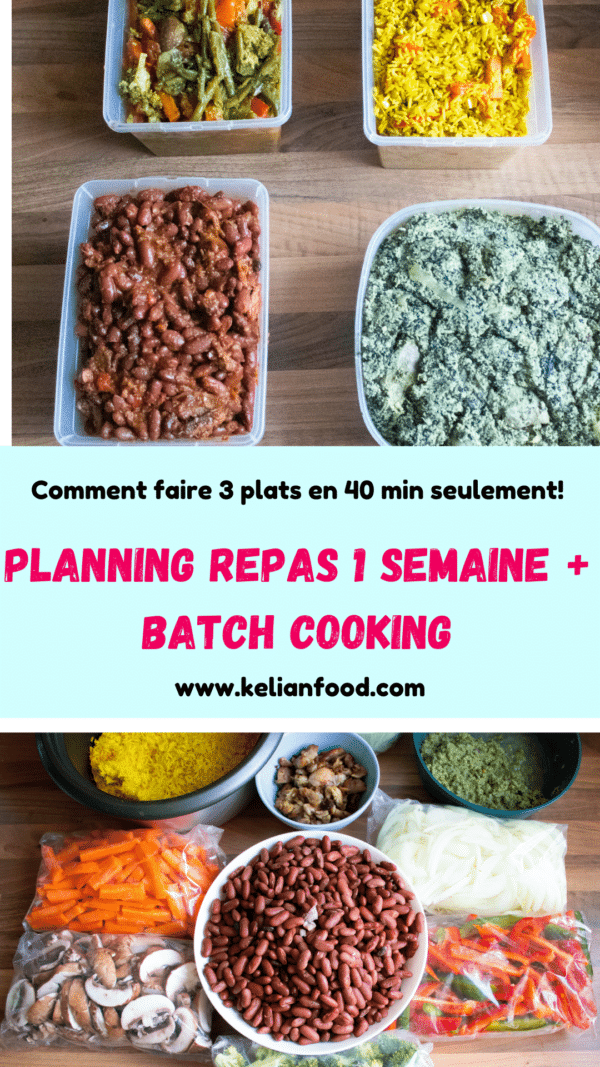 Planning repas 1 semaine + Batch cooking | Kelianfood